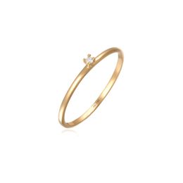 Diamantring Elli DIAMONDS "Ring Diamant Wei&szlig; Brillantschliff (0.004ct) Klassisch 585 Gelbgold" Gr. 58, gold, Fingerringe, Damen, 58, Gelbgold 585, Diamantring