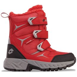 Klettstiefel Lotto, M&auml;dchen, Gr. 40, rot (rot, silber), Synthetik, mehrfarbig, Schuhe Klettstiefel