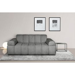 2-Sitzer Home Affaire "LYOTH Design-Sofa, moderne Steppung, Breite 180 cm", dunkelgrau, B:180cm H:71cm T:93cm, 100% Polyester, Sofas, 2-Sitzer, mit Wellenunterfederung, gem&uuml;tlich und modern, komfortables Sitzgef&uuml;hl