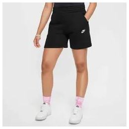Shorts Nike SPORTSWEAR "G NSW CLUB FT 5IN SHORT LBR", Gr. S (128/134), N-Gr, schwarz (schwarz, schwarz,), Obermaterial: 80% Baumwolle, 20% Polyester, Hosen Shorts
