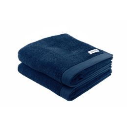 Handtuch Tom Tailor HOME "COLOR BATH", blau (schwarz navy), B:50cm L:100cm, Frottier, Frottier, Handt&uuml;cher, Handtuch, 100% Baumwolle, 50x100 cm, uni, gro&szlig;e Farbauswahl