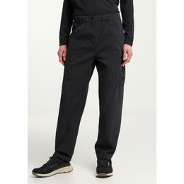Cargohose Jack Wolfskin "YUMA CARGO PANTS W", Damen, Gr. 42, Normalgr&ouml;&szlig;en, schwarz, Obermaterial: 66% Polyester, 34% Baumwolle. Futter: 65% Polyester, 35% Baumwolle, Hosen Cargohose