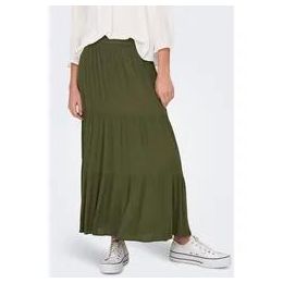 Maxirock Only "ONLMIKKA LIFE LONG SKIRT WVN NOOS", Damen, Gr. L (40), gr&uuml;n (grape leaf), Web, Obermaterial: 100% Viskose, unifarben, wadenlang, R&ouml;cke Maxirock, Viskose