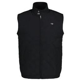 Steppweste Gant "Steppweste QUILTED WINDCHEATER VEST", Herren, Gr. L, schwarz, Obermaterial: 100% Polyester PES., comfort fit normal, Westen Steppweste