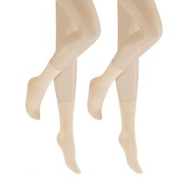 Socken Hudson "Socke Only 2-Pack", Damen, Gr. 39-42, beige (biber, meliert 0738), Obermaterial: 75% Baumwolle CO. 23% Polyamid PA. 2% Elasthan EL., Socken Socken