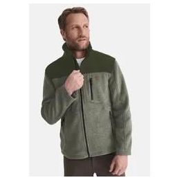Fleecejacke HERO by John Medoox "JOEL Heavy Strick-Fleecejacke", Herren, Gr. XL, gr&uuml;n (olive melange), Fleece, 100% Polyester, regular fit, Jacken Fleecejacke, Sherpa fleece Straight Fit Casual Sherpa f&uuml;r Herren