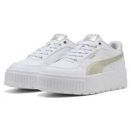 Sneaker Puma "Karmen II Idol Metallic Whisper Sneakers Damen", Damen, Gr. 40, wei&szlig; gold, Obermaterial: Textil, Synthetik. Futter: Textil. Innensohle: Textil. Laufsohle: Gummi, Schuhe Sneaker