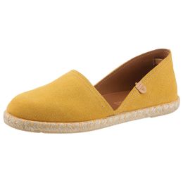 Espadrille VERBENAS "CARMEN SERRAJE", Damen, Gr. 39, gelb, Veloursleder, Schuhe Espadrille, Schlupfschuh, Sommerschuh, Loafer mit typischem Jute-Rahmen