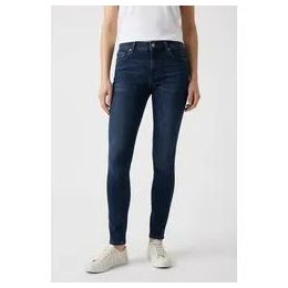 Skinny-fit-Jeans Pepe Jeans "SKINNY JEANS MW", Damen, Gr. 29, L&auml;nge 30, tiefblau, Denim/Jeans, Obermaterial: 84% Baumwolle, 15% Polyester, 1% Elasthan, skinny fit lang, Jeans, in verschiedenen Waschungen