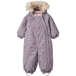 Schneeoverall Wheat "Nickie Tech", Jungen, Gr. 92, N-Gr, bunt (winter flowers), Web, Fleece, Obermaterial: 100% Polyester, bedruckt, gebl&uuml;mt, normal normal, elastischer Bund, Overalls Schneeoverall, wasserdicht, atmungsaktiv und leicht wattiert, verschwei&szlig;te N&auml;hte