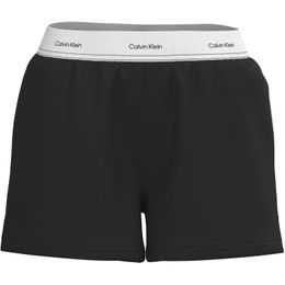 Shorts, Damen, Gr. S (36), N-Gr, schwarz, Web, Obermaterial: 100% Baumwolle, Calvin Klein Underwear, unifarben, regular fit kurz, Hosen Shorts, Regular fit elastischem Bund