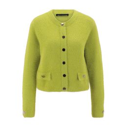 Strickjacke Betty Barclay "Casual-Strickjacke mit Knopfleiste", Damen, Gr. 44, gr&uuml;n (fresh moss), Obermaterial: 55% Polyester PES. 45% Polyamid PA., Strickjacken Strickjacke
