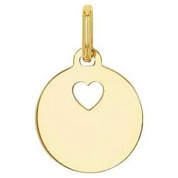 Kettenanh&auml;nger Amor "Herz", gold (gelbgoldfarben), Schmuckanh&auml;nger, Damen, Gelbgold 375, 0,78 g, Kettenanh&auml;nger