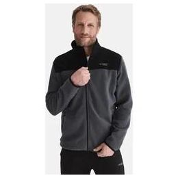 Sweatjacke Stooker Men "JOEL Fine Fleecejacke", Damen, Gr. M, grau (grau color block), Fleece, 100% Polyester, regular fit, ohne Ausschnitt, Sweatjacken Sweatjacke, Sherpa fleece Straight Fit Casual Sherpa f&uuml;r Herren