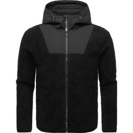 Kapuzensweatjacke Ragwear "Fleecejacke Adar", Herren, Gr. 3XL, schwarz, Obermaterial: 100% Polyester PES. Futter: 100% Polyester PES., Sweatjacken Kapuzensweatjacke