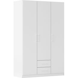 Dreht&uuml;renschrank Rauch "Kleiderschrank Garderobe GAMMA Breiten 91/136/181/226/271/315/360 cm", alpinwei&szlig;, griffe wei&szlig;, B:136cm H:210cm T:54cm, Holzwerkstoff, Schr&auml;nke, Dreht&uuml;renschrank, mit Schubladen, verschiedene Griff-Varianten TOPSELLER MADE IN GERMANY