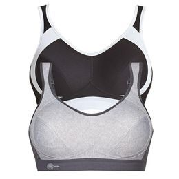 Sport-BH Anita "Sport BH extreme control", Damen, Gr. 85, Cup C, bunt (erdgrau schwarz), Stoff, Obermaterial: 76% Polyester PES. 19% Polyamid PA. 5% Elasthan EL., BHs Sport-BH