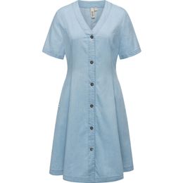 Sommerkleid Ragwear "Sommerkleid Kveeda Denim", Damen, Gr. S, N-Gr, blau (light blau denim), Obermaterial: 60% Baumwolle CO. 40% Viskose CV., Kleider Sommerkleid