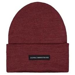 Skim&uuml;tze Alpha Industries "Rubber Logo Beanie", Herren, Gr. onesize, schwarz cherry, Obermaterial: 60% Polyester, 40% Polyacryl, M&uuml;tzen