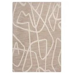 Teppich FLAIR RUGS "Micah", beige, B:120cm H:12mm L:170cm, Kunstfaser, Teppiche, Teppich, Hoch-niedriger Flor in Wolle-Optik
