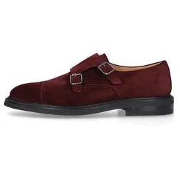 Slipper Henry Stevens "Winston CDM", Herren, Gr. 43,5, bordeaux, Kalbsvelours, Schuhe Slipper, Herren Halbschuh Businesschuh handgefertigt, Lederschuh