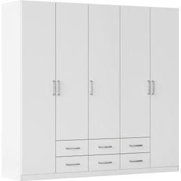 Dreht&uuml;renschrank Rauch "Kleiderschrank Garderobe GAMMA Breiten 91/136/181/226/271/315/360 cm", alpinwei&szlig;, griffe chrom, B:226cm H:210cm T:54cm, Holzwerkstoff, Schr&auml;nke, Dreht&uuml;renschrank, mit Schubladen, verschiedene Griff-Varianten TOPSELLER MADE IN GERMANY