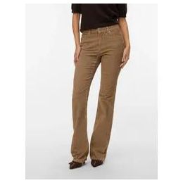 V&eacute;ro Moda Cordhose VERO MODA "VMFLASH MR FLARED CORDUROY PANTS NOOS", Damen, Gr. 31, L&auml;nge 32, silber (silber mink), Cord, Obermaterial: 98% Baumwolle, 2% Elasthan, unifarben, lang, Hosen Cordhose, Cord, regular waist, bootcut fit