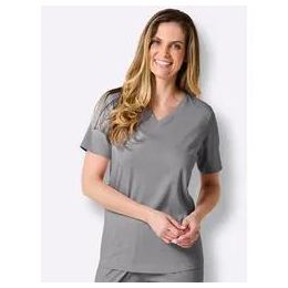 w&auml;schepur Kurzarmshirt W&Auml;SCHEPUR "Schlafanzug-Shirt", Damen, Gr. 44/46, steingrau, 100% Baumwolle, unifarben, Shirts