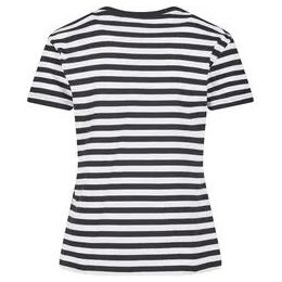 T-Shirt Urban Classics "Urban Classics Damen Ladies Regular Striped Tee", Damen, Gr. 3XL, wei&szlig;, schwarz, 100% Baumwolle, gestreift, loose fit, Rundhals, Shirts T-Shirt