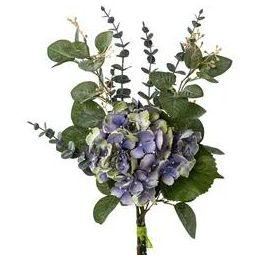 Kunstblumenstrau&szlig; Creativ green "Hortensien-Mix-Bouquet", blau, B:30cm H:56cm T:12cm, Polyester, Kunstpflanzen
