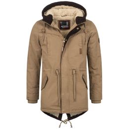 Winterjacke Alessandro Salvarini "A. Salvarini Herren Winterparka AS280", Damen, Gr. XXL, braun (camel), Obermaterial: 100% Baumwolle CO., Jacken Winterjacke