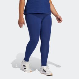 Trainingstights adidas Sportswear "ESSENTIALS LINEAR COTTON LEGGINGS &ndash; GROSSE GR&Ouml;SSEN", Damen, Gr. 2X, N-Gr, blau (dunkelblau, wei&szlig;, normal, gr.), Obermaterial: 90% Baumwolle, 10% Elasthan, Hosen Trainingstights, sportlicher Stil, aus Baumwolle mit Stretchanteil, hoher Bund