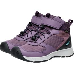 Wanderschuh Keen "SKUA MID WP", M&auml;dchen, Gr. 38, lila (schwarz plum, plum perfect), Leder, Textil, Schuhe Wanderschuh, wasserdicht