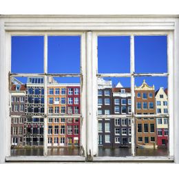 Wandsticker queence "Amsterdam", bunt, B:40cm H:60cm T:0,1cm, Wandtattoos, Wandsticker, Wandsticker, Wandbild, selbstklebend, 3D, Fenster, Amsterdam