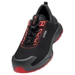 Sicherheitsschuh Uvex "1 x-craft Halbschuh" Gr. 47, schwarz (schwarz, rot), 47, Obermaterial: 100% sonstige Fasern AF., Schuhe