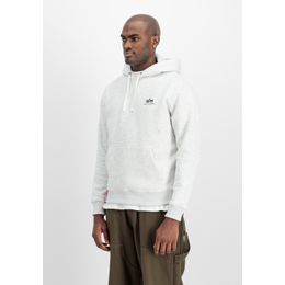 Hoodie Alpha Industries "Basic Hoodie SL", Herren, Gr. M, grau (pastel grau melange), Obermaterial: 80% Baumwolle, 20% Polyester, regular fit, Sweatshirts Hoodie