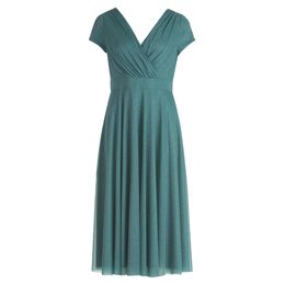 Cocktailkleid Vera Mont "Cocktailkleid im Glitzer-Look", Damen, Gr. 36, EURO, grau (gr&uuml;n, grau), 100% Polyester PES., Kleider Cocktailkleid