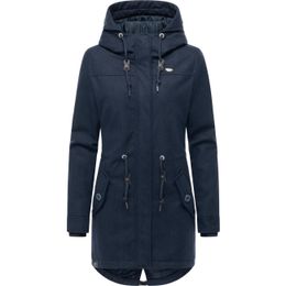 Wintermantel Ragwear "Wintermantel Ellba Coat A YOUMODO", Damen, Gr. M, blau (navy), Obermaterial: 100% Polyester PES. Obermaterial: Futter: 100% Polyester PES. 100% Polyester PES., M&auml;ntel Wintermantel