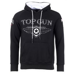 Kapuzensweatshirt Top Gun "Hoodie Defend TG20193010", Herren, Gr. M, schwarz, Obermaterial: 65% Baumwolle CO. 35% Polyester COOLMAX PES(Coolmax)., Pullover Kapuzensweatshirt