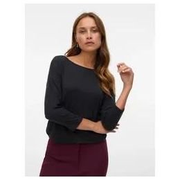 V&eacute;ro Moda 3/4-Arm-Shirt VERO MODA "VMAVA 3/4 TOP JRS GA NOOS", Damen, Gr. S, schwarz, Jersey, Obermaterial: 95% Lyocell, 5% Elasthan, unifarben, normal, Rundhals, Shirts 3/4-Arm-Shirt, Materialmix, regular fit