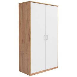 Xora Dreht&uuml;renschrank, Wei&szlig;, Eiche Wotan, Holzwerkstoff, 1 F&auml;cher, 106x194x54 cm, erweiterbar, Schlafzimmer, Kleiderschr&auml;nke, Dreht&uuml;renschr&auml;nke