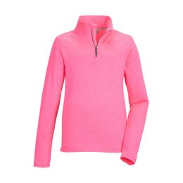 Langarmshirt Killtec "KSW 189 GRLS LS SHRT", M&auml;dchen, Gr. 140, pink (neonpink), 88% Polyester 12% Elasthan, Shirts Langarmshirt