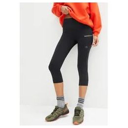 Caprileggings bonprix, Damen, Gr. 48/50 (XL), N-Gr, schwarz, Obermaterial: 85% Polyester, 15% Elasthan, skinny fit, Hosen, aus Power-Stretch-Material, schnelltrocknend, mit Elasthan-Anteil