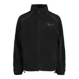 Allwetterjacke Karl Kani "Karl Kani Karl Kani Metal Signature Teddy Jacket", Herren, Gr. S, schwarz, grau, 100% Polyester, mehrfarbig, normal, amerikanischer Ausschnitt, Jacken