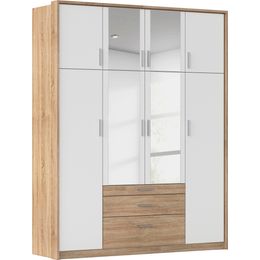 Kleiderschrank Rauch "Schrank Dreht&uuml;renschrank Garderobe Ankleide Schlafzimmer HILDESHEIM", wei&szlig; (eiche sonoma, alpinwei&szlig;), B:185cm H:231cm T:58cm, Holzwerkstoff, Schr&auml;nke, Kleiderschrank, oberste Schublade mit praktischer Facheinteilung MADE IN GERMANY