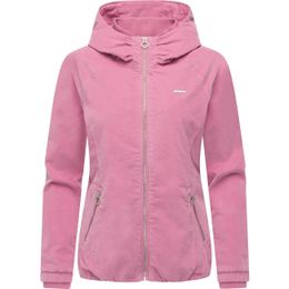 Bomberjacke Ragwear "Bomberjacke Dizzie Cordy YOUMODO", Damen, Gr. XXL, rosa (dusty rose), Obermaterial: 98% Baumwolle CO. 2% Elasthan EL. Obermaterial: Futter: 100% Polyester PES., Jacken Bomberjacke