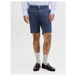 Jack & Jones Chinoshorts JACK & JONES "JPSTMARCO BREEZE SHORTS SRT", Herren, Gr. XS, N-Gr, sky captain detail:solid, Web, Obermaterial: 81% Baumwolle, 15% Leinen, 4% Elasthan, unifarben, regular fit, Hosen Chinoshorts