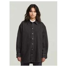 G-Star Raw Langarmshirt G-STAR "Maxi-Hemd", Damen, Gr. S, worn in oyster shell laserot pinstripe, Obermaterial: 63% Baumwolle, 37% Baumwolle, Shirts Langarmshirt