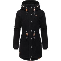Wintermantel Ragwear "Winterjacke Canny Corduroy", Damen, Gr. 3XL, schwarz, Obermaterial: 100% Baumwolle CO. Obermaterial: Futter: 100% Polyester PES. 100% Polyester PES., M&auml;ntel Wintermantel