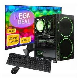 Hyrican GAMEMAX Gaming-PC-Komplettsystem "MegaDeal Black Hole 2711 Intel i5 14400F 16GB 1TB SSD RTX 5060Ti", Energieeffizienz: E (A-G), schwarz, Microsoft Windows 11 Home (64 Bit), 16 GB RAM 1.000 GB SSD, Computer_Komplettsysteme, Windows 11 + MSI MAG 32C6X Curved Monitor, 80cm (32")